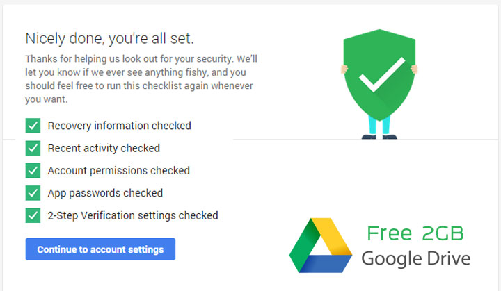 Google แจกฟรี พื้นที่ Google Drive 2GB เพียงทำรายการตรวจสอบความปลอดภัยให้ครบ | techfeedthai
