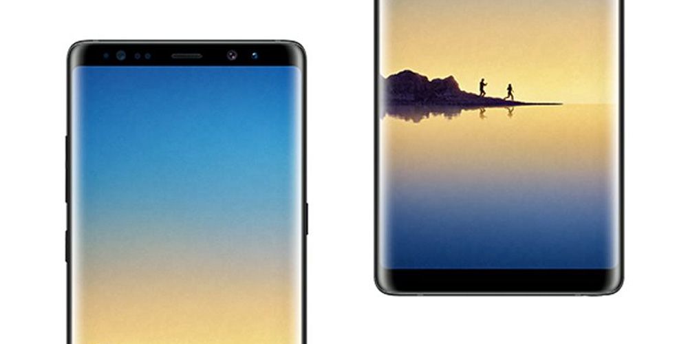 หลุดภาพเรนเดอร์ Galaxy Note 8 Midnight Black ด้านหน้าแบบเต็มๆ อวดหน้าจอ ...