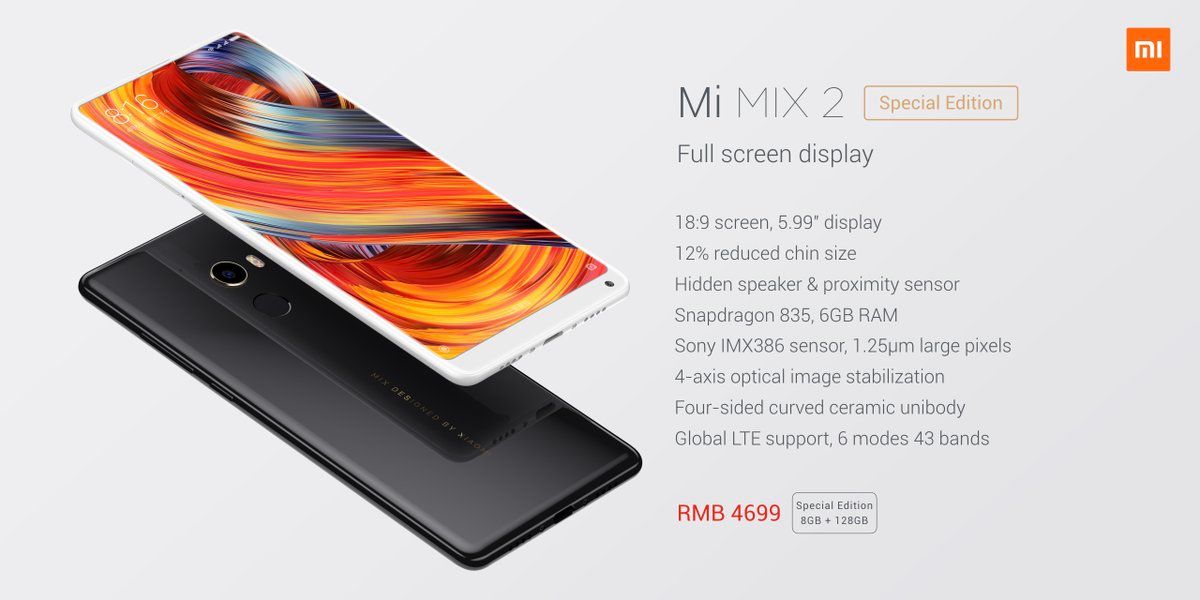 Xiaomi เปิดตัว Mi MIX 2 หน้าจอไร้ขอบ พร้อมชิป Snapdragon 835 และ RAM สูงสุด 8GB | DroidSans