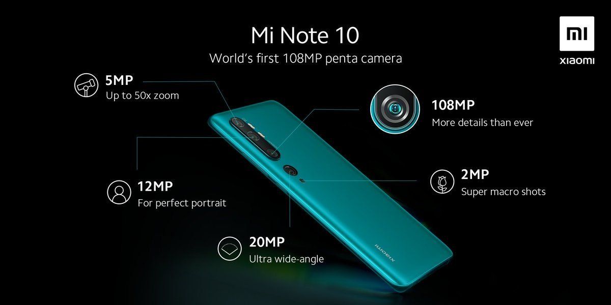 Xiaomi Mi Note 10 มือถือ 5 กล้องหลัง 108MP รุ่นแรกในไทย การันตีด้วยคะแน ...