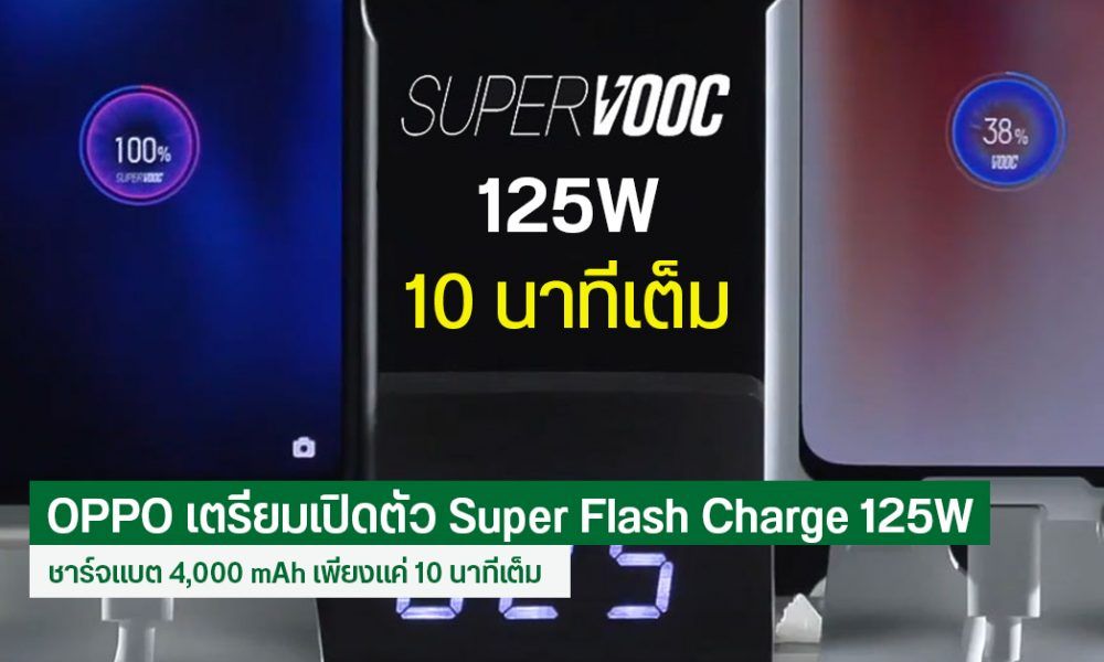 OPPO เตรียมเปิดตัว Super Flash Charge 125W วันที่ 15 ก.ค. นี้ อวดชาร์จแบตจาก 0% - 100% เพียงแค่ ...