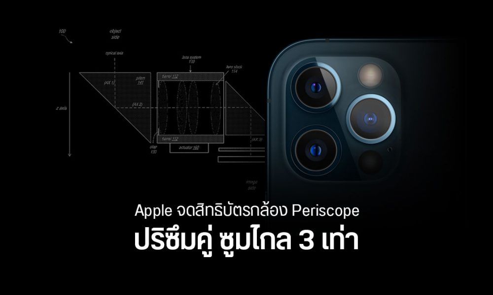 Apple จดสิทธิบัตร "Folded Camera" กล้อง Periscope แบบปริซึมคู่ ซูมไกล 3 ...