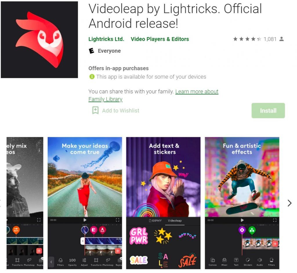 แอปตัดต่อวิดีโอยอดนิยม Videoleap พร้อมให้ดาวน์โหลดฟรีแล้วบน Google Play ...