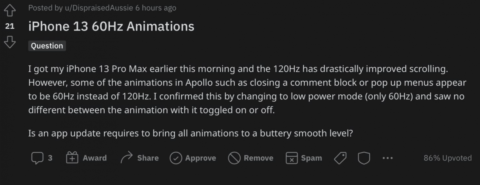 iPhone 13 Pro - Pro Max จำกัดการแสดงผล Animation บนแอป 3rd party ไว้แค่ ...