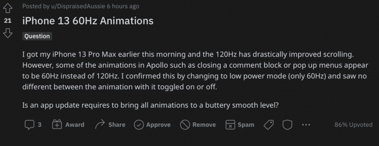 iPhone 13 Pro - Pro Max จำกัดการแสดงผล Animation บนแอป 3rd party ไว้แค่ ...