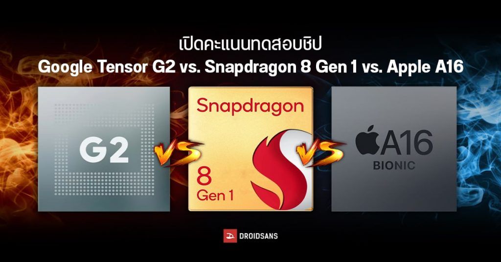 เผยผลทดสอบชิป Google Tensor G2, Snapdragon 8 Gen 1, Apple A16 ในมือถือ Pixel, Samsung, และ ...