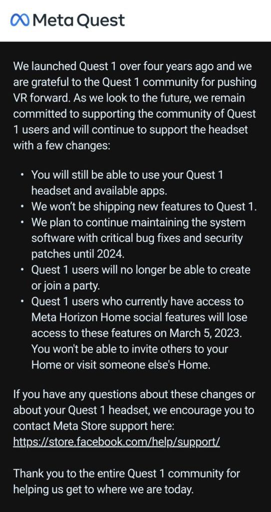 แว่น Meta Quest 1 หมดอายุการซัพพอร์ต ใช้เข้าถึงโลก Horizon Home ไม่ได้ ...
