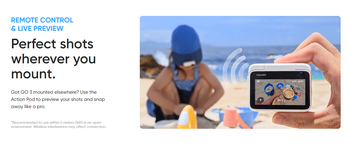 Insta360 GO 3 กล้องแอคชันจิ๋ว เบาหวิว 35 กรัม มาพร้อม Action Pod เคส ...