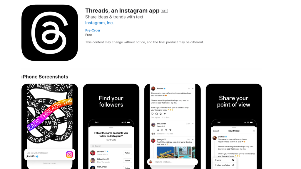 นกฟ้ามีหนาว! Threads คู่แข่งใหม่ Twitter จาก Instagram เตรียมเปิดตัวในวันที่ 6 กรกฎาคมนี้ ...