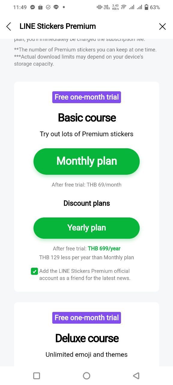 วิธีสมัคร Line Sticker Premium เริ่มต้น 69 บาทต่อเดือน ใช้สติกเกอร์ไม่