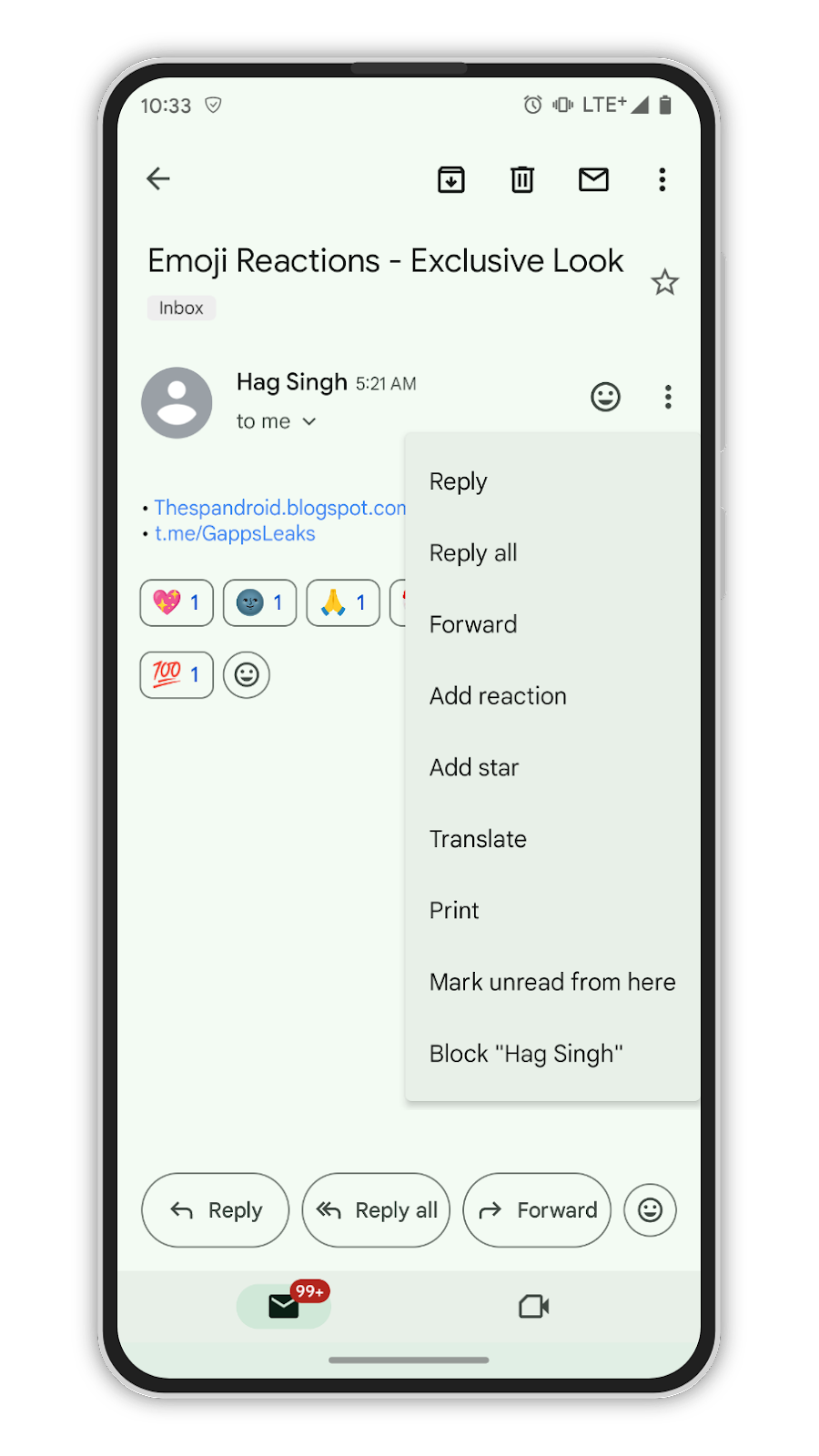 Gmail อัปเดตใหม่ เพิ่มฟีเจอร์ Emoji Reaction กดอีโมจิแทนการตอบกลับได้ | DroidSans