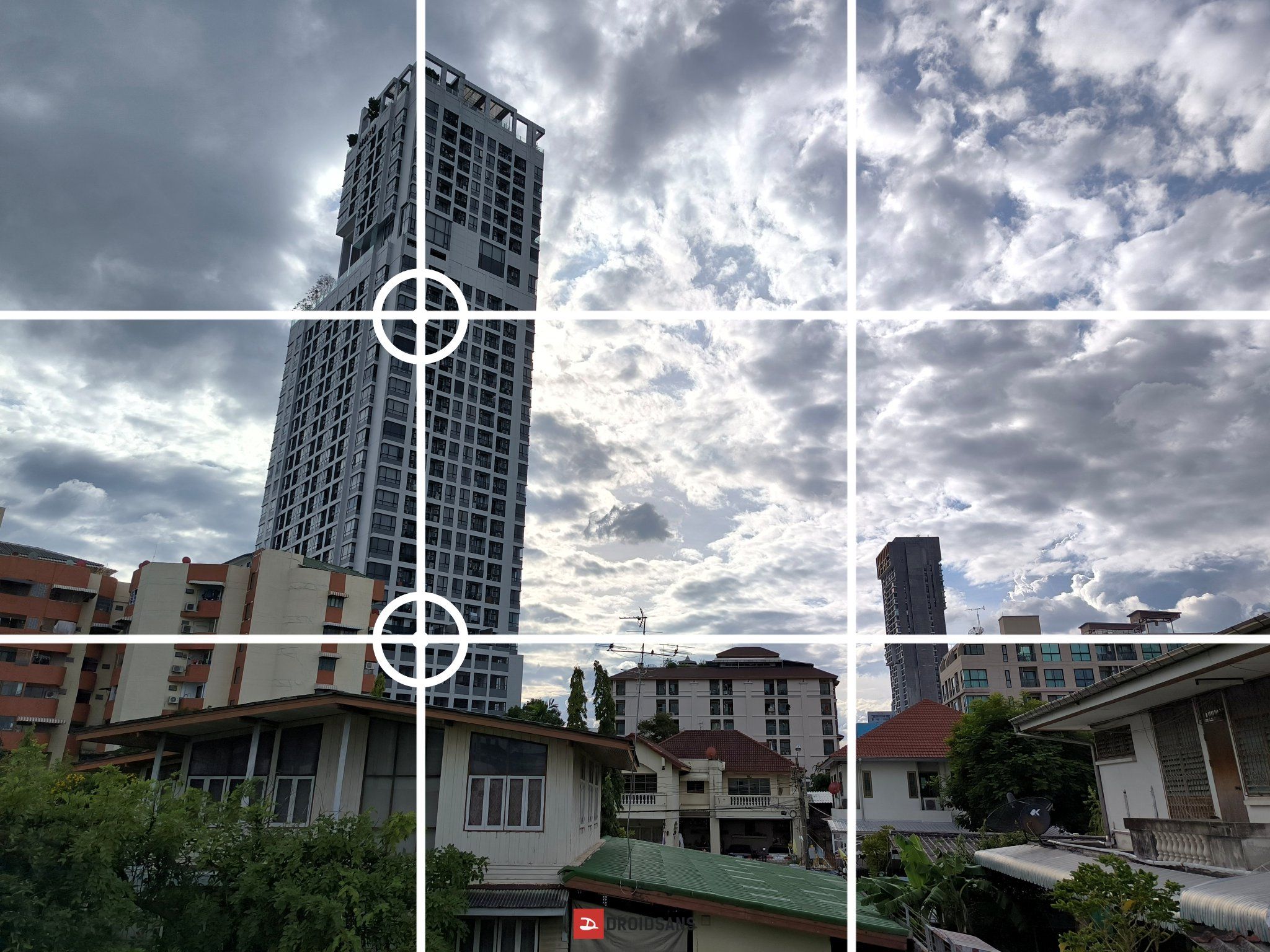 Tips | 10 วิธีถ่ายรูปบนมือถือสวย ๆ ด้วย Grid lines เส้นจุดตัด 9 ช่อง | DroidSans