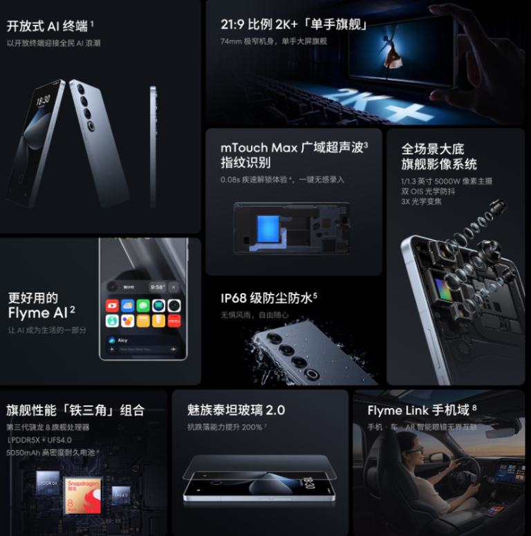 เปิดตัว Meizu 21 Pro รุ่นส่งท้ายของค่าย มีฟีเจอร์ AI จอ 6.79 นิ้ว ชิป SD 8 Gen 3 กล้อง telephoto ...