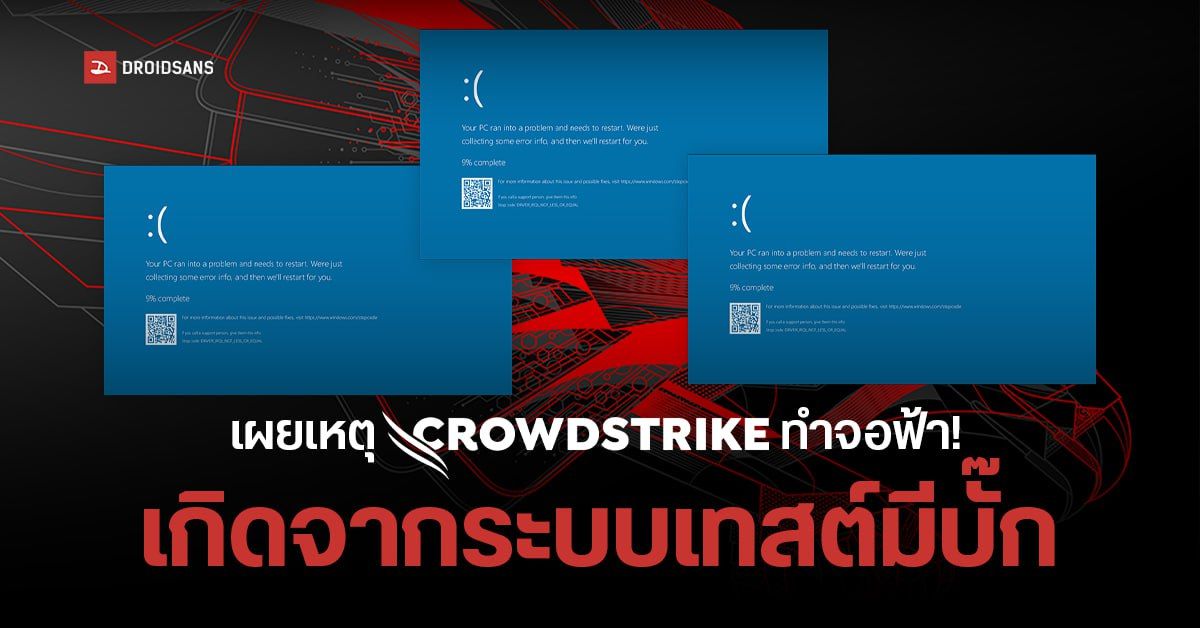 CrowdStrike เฉลยแล้ว เหตุทำคอมจอฟ้าไปครึ่งโลก เกิดจากระบบทดสอบมีบั๊ก ...