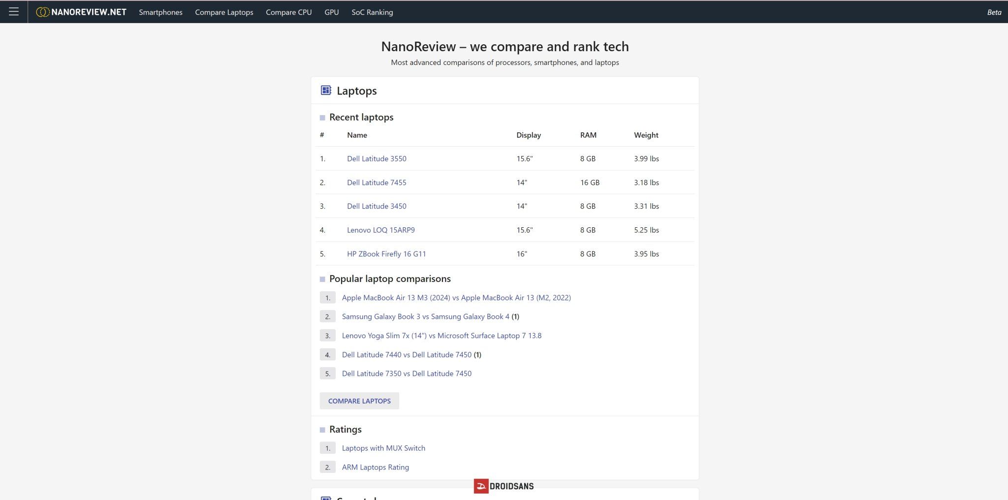 วิธีเทียบความแรงชิปเซตมือถือเบื้องต้นทุกแบรนด์ ด้วยเว็บไซต์ NanoReview | DroidSans