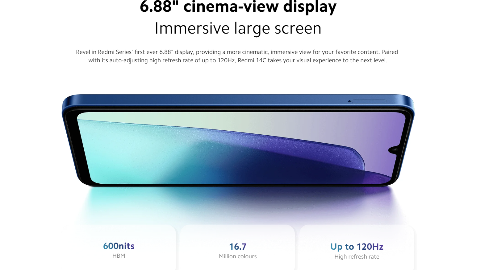 สเปค Redmi 14C จอใหญ่ ลื่นไหล 120Hz ชิป MediaTek G81 แบตเตอรี่ 5,160mAh ...