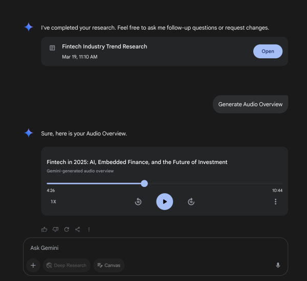 Gemini เพิ่ม 2 ฟีเจอร์ใหม่ Audio Overview สรุปเนื้อหาเป็นรายการพอดแคสต์ ...
