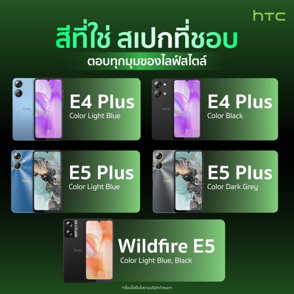 HTC Wildfire E4 Plus / E5 / E5 Plus เปิดราคาไทย เริ่มต้น 2,999 บาท ...